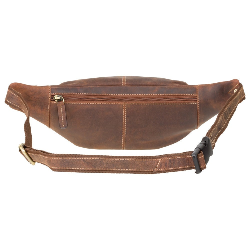 VISCONTI Large Bum Bag Ziptop Bag Oiled Tan Leather Bum - Etsy