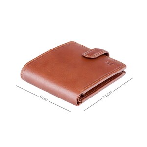 VISCONTI - Luxury Tan Button Close Slim Leather Wallet With RFID ...