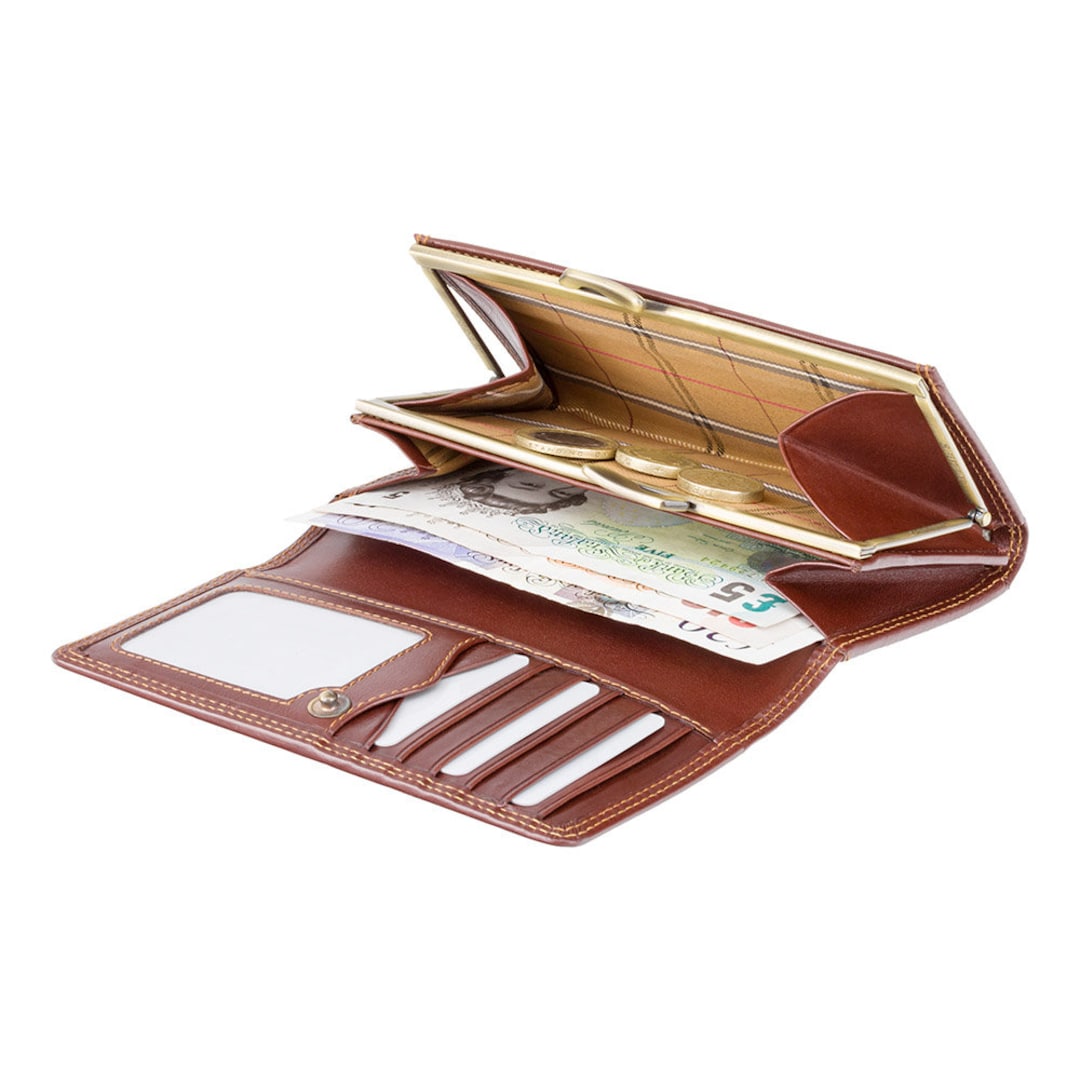 VISCONTI Italian Brown Luxury Leather Women's Purses With RFID - Cash ...