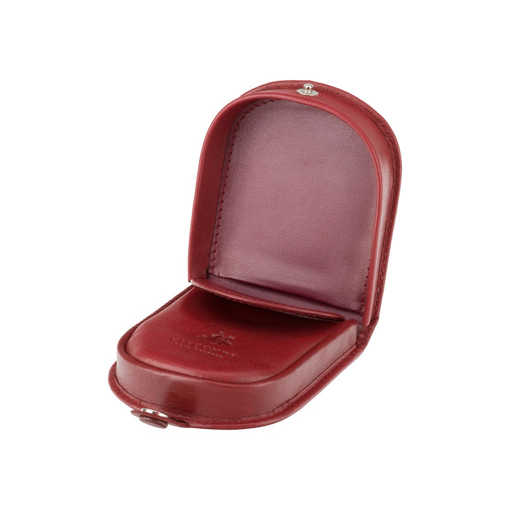 Red Tray Purse Button Coin Purse in Leather Horseshoe Coin - Etsy