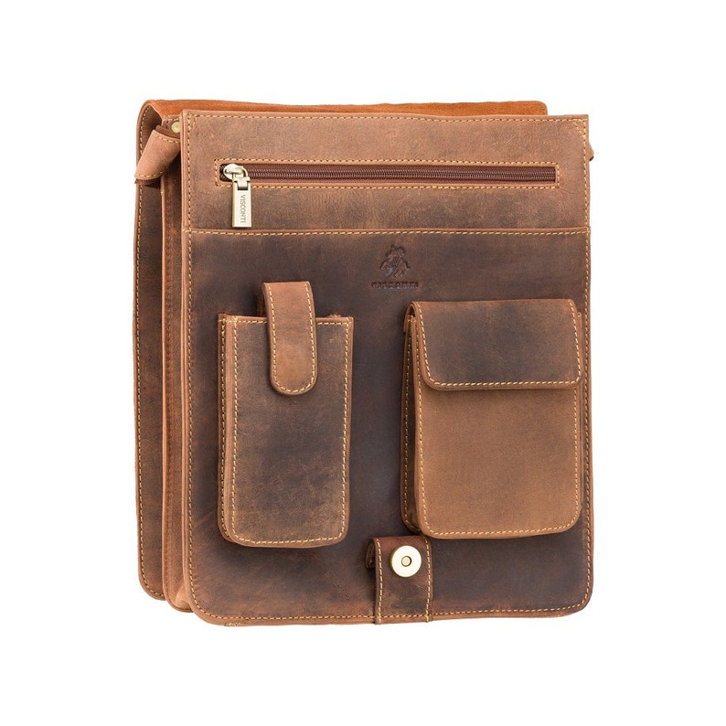Designer Man Bag Oiled Tan Leather Portrait Messenger Bag - Etsy