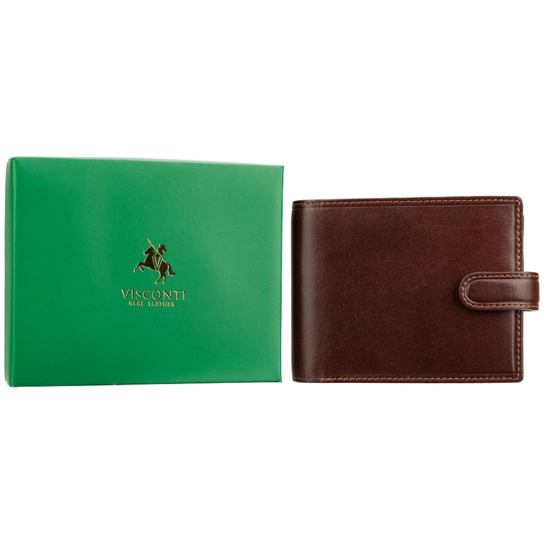 VISCONTI Italian Brown Luxury Leather Wallet With RFID - Card and Coin ...