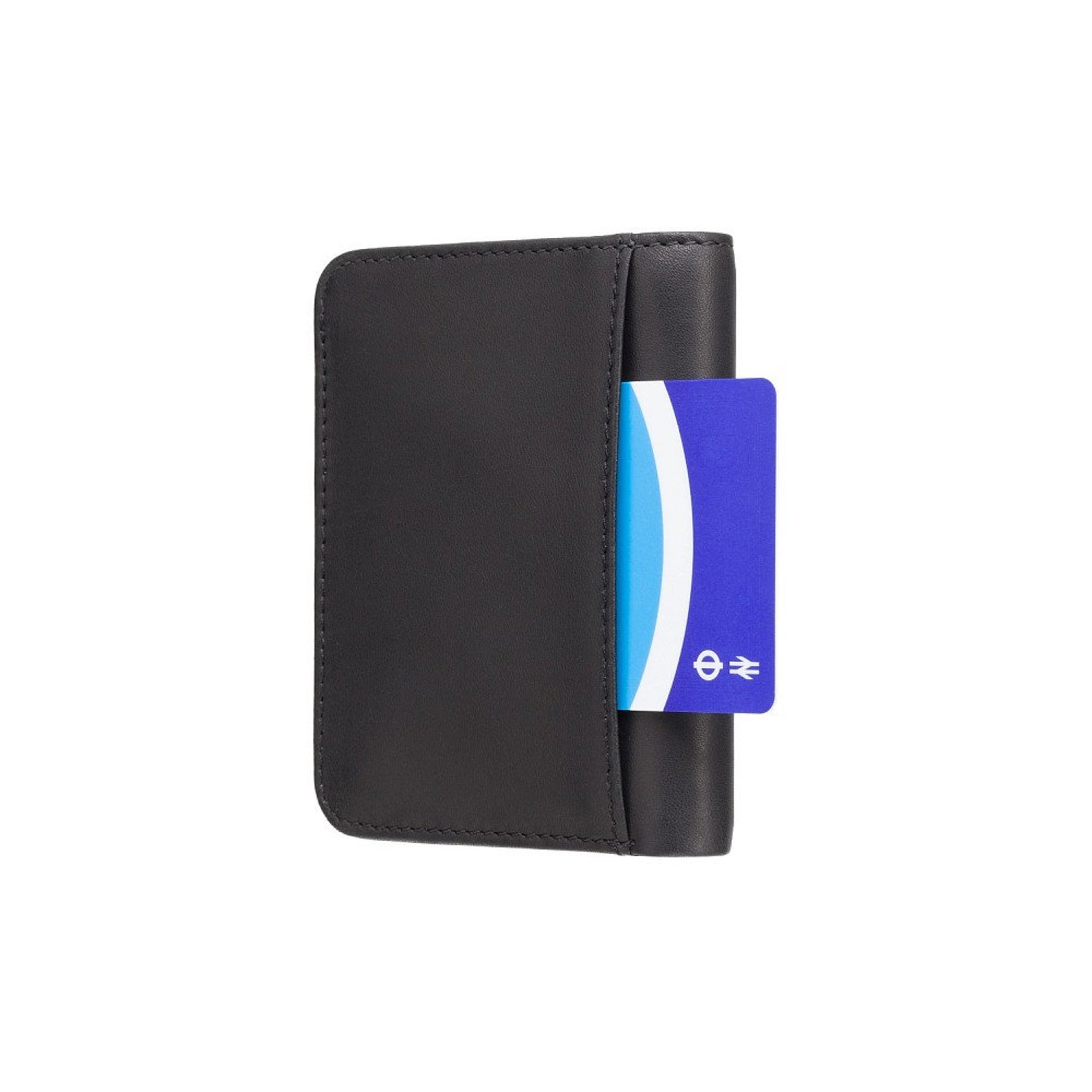 RFID Super Slim Leather Wallet Black / Blue Card Holder - Etsy