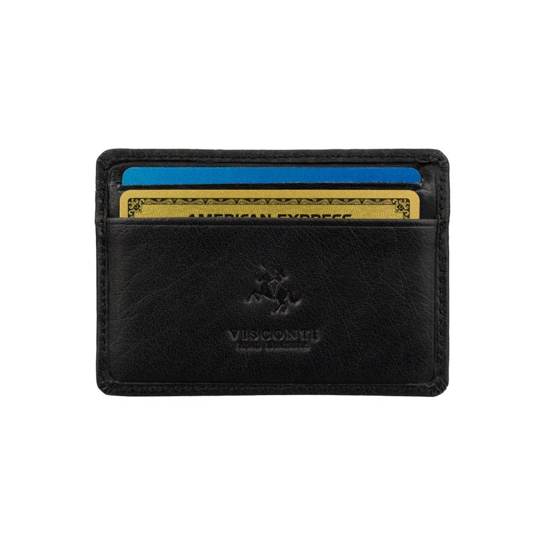 Reese - Black Minimal and Slim Leather Card Holdei Slim Wallet - Super ...