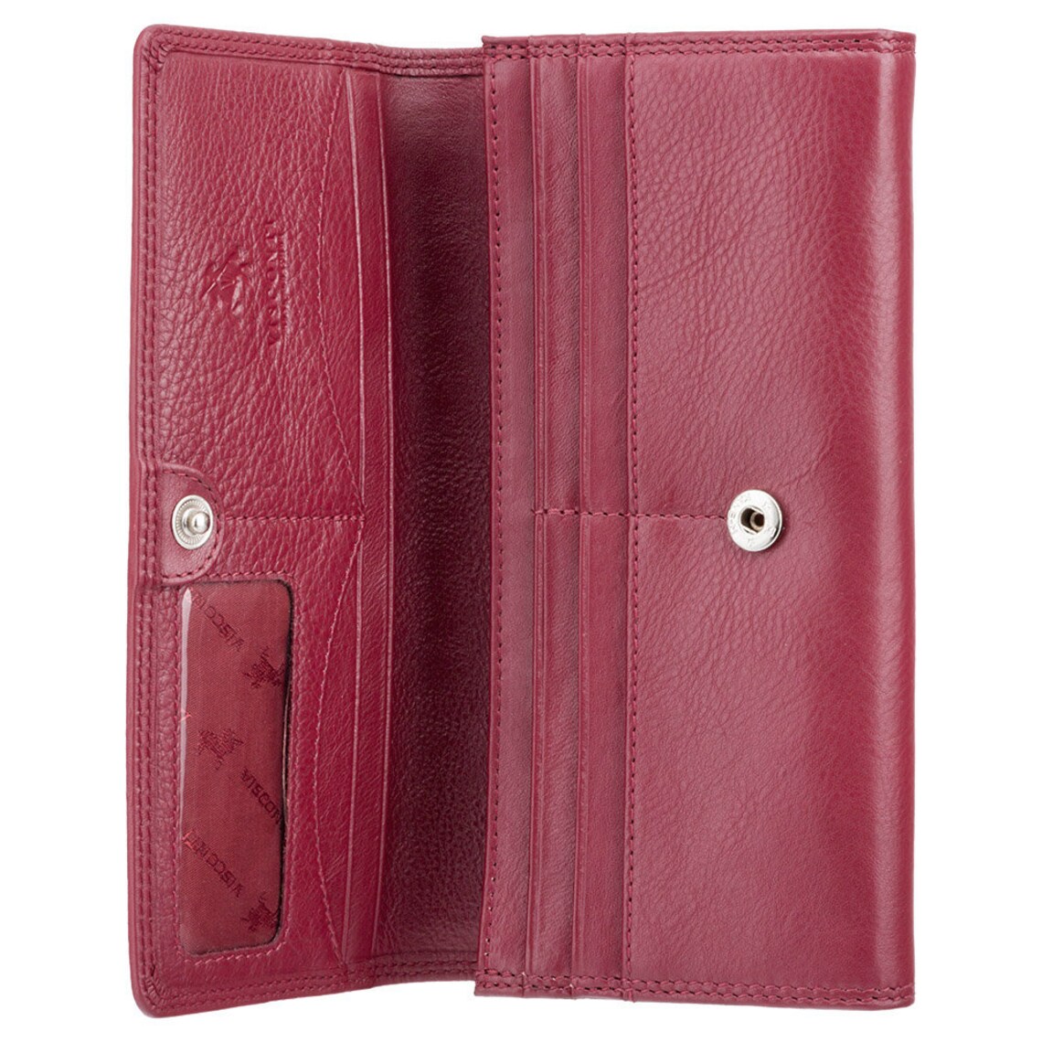 Ladies RFID Blocking Large Leather Purse - Button Close Matinee Design ...