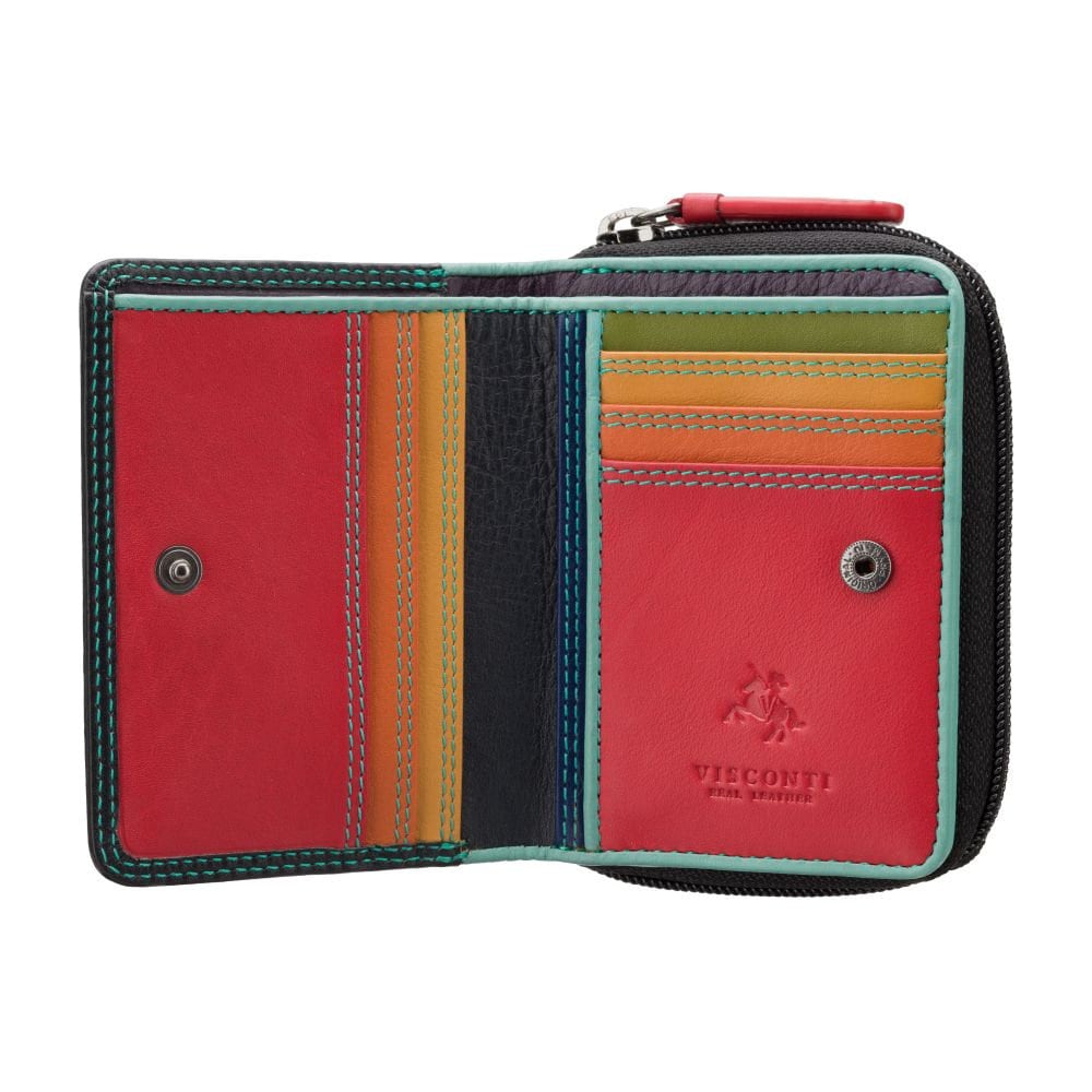 Small RFID Purse - Rainbow Collection - Black Rhumba - Colorful Purse ...