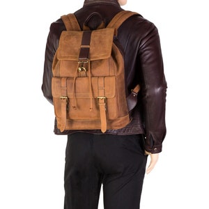 VISCONTI Backpack Leather Rucksack Large Leather Backpack Distressed ...