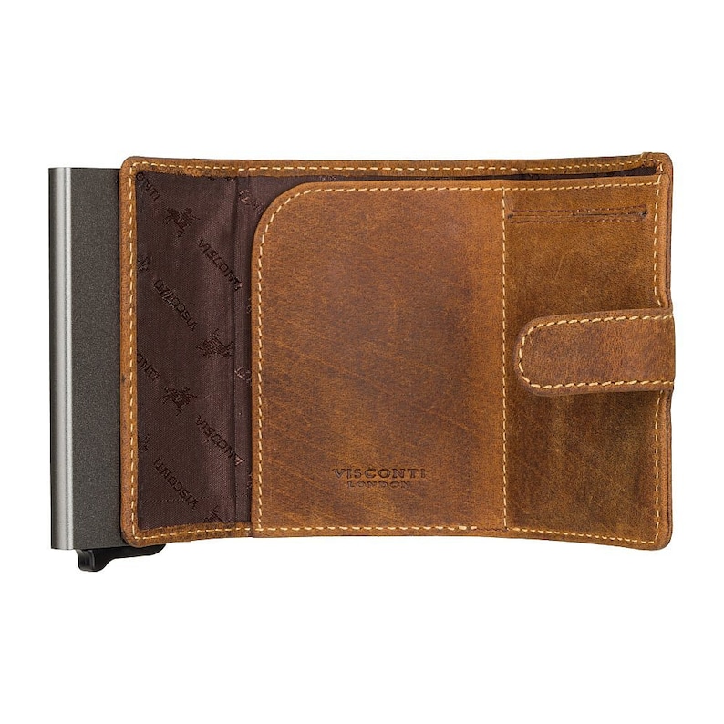 Pop Out Ejector Card Wallet by VISCONTI - Fireblade - RFID Slim Leather ...