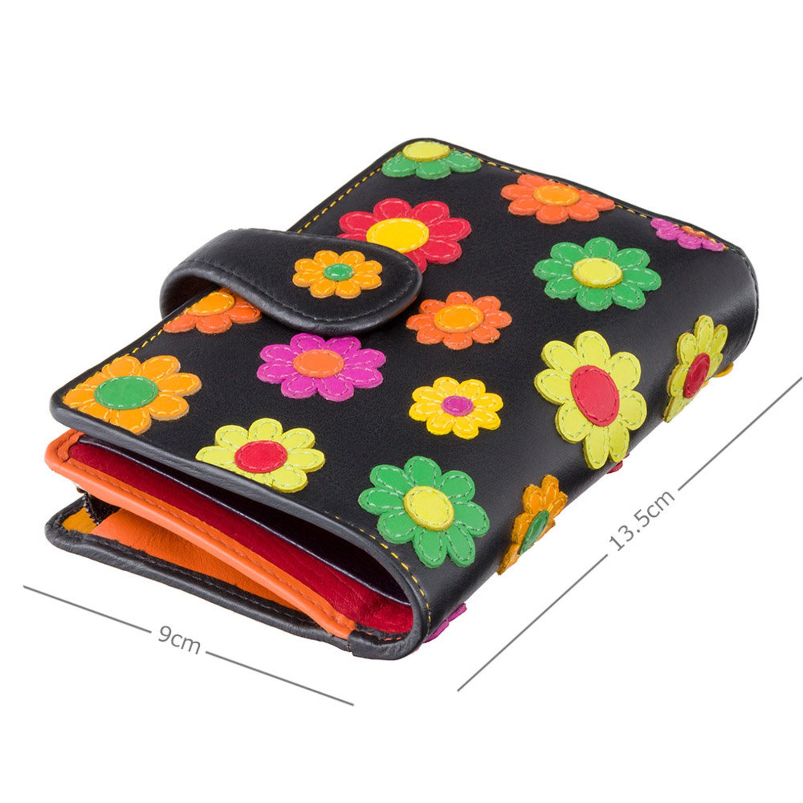Flower Leather Purse Wallet - Ladies Real Leather Wallet - Woman ...
