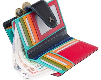Multi Coloured Wallet for Ladies Button Purse Colorful - Etsy