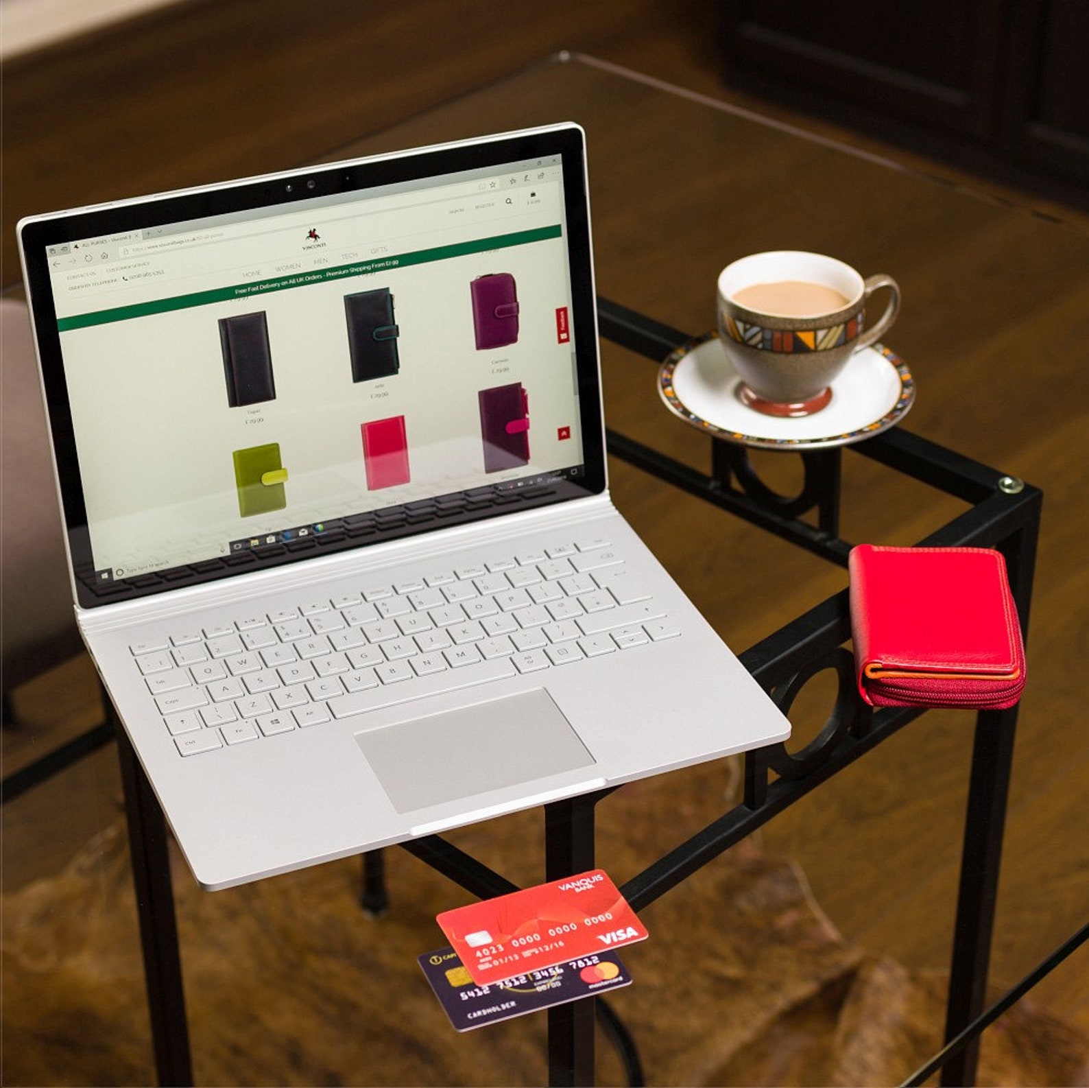 Small Leather RFID Purse Rainbow Collection Red Large - Etsy