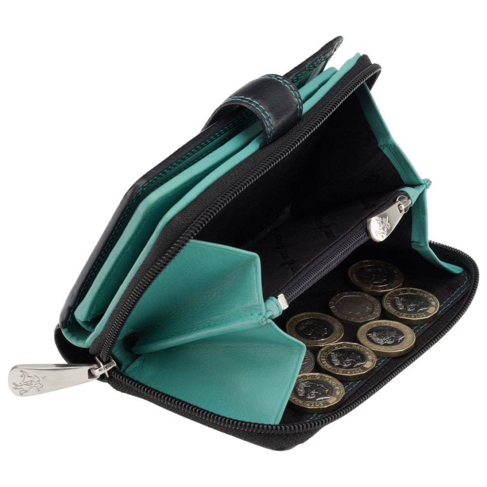 Woman Purse in Black/aqua Ladies Wallet Womens Wallets - Etsy
