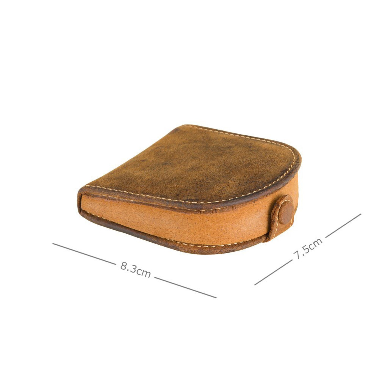 Leather Coin Tray Purse - Button Coin Purse in Oil Tan Leather ...