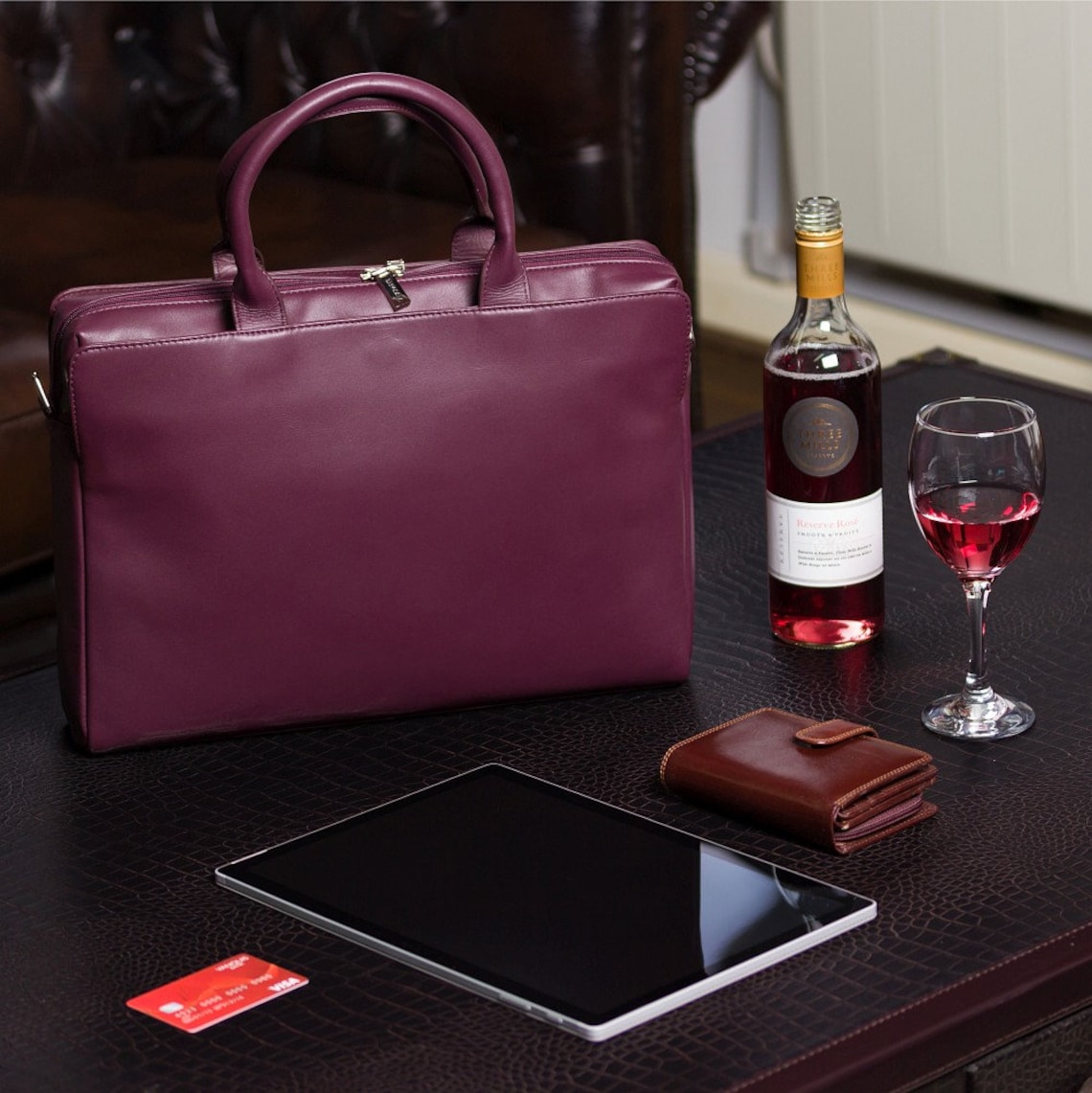 VISCONTI Italian Brown Luxury Leather Women's Purses With | Etsy