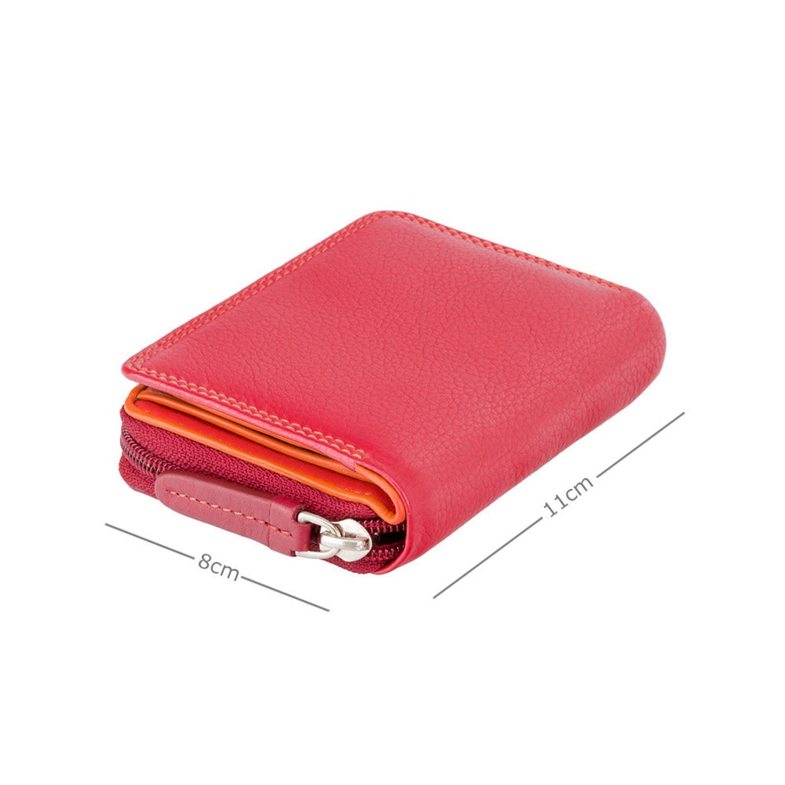 Small Leather RFID Purse Rainbow Collection Red Large - Etsy