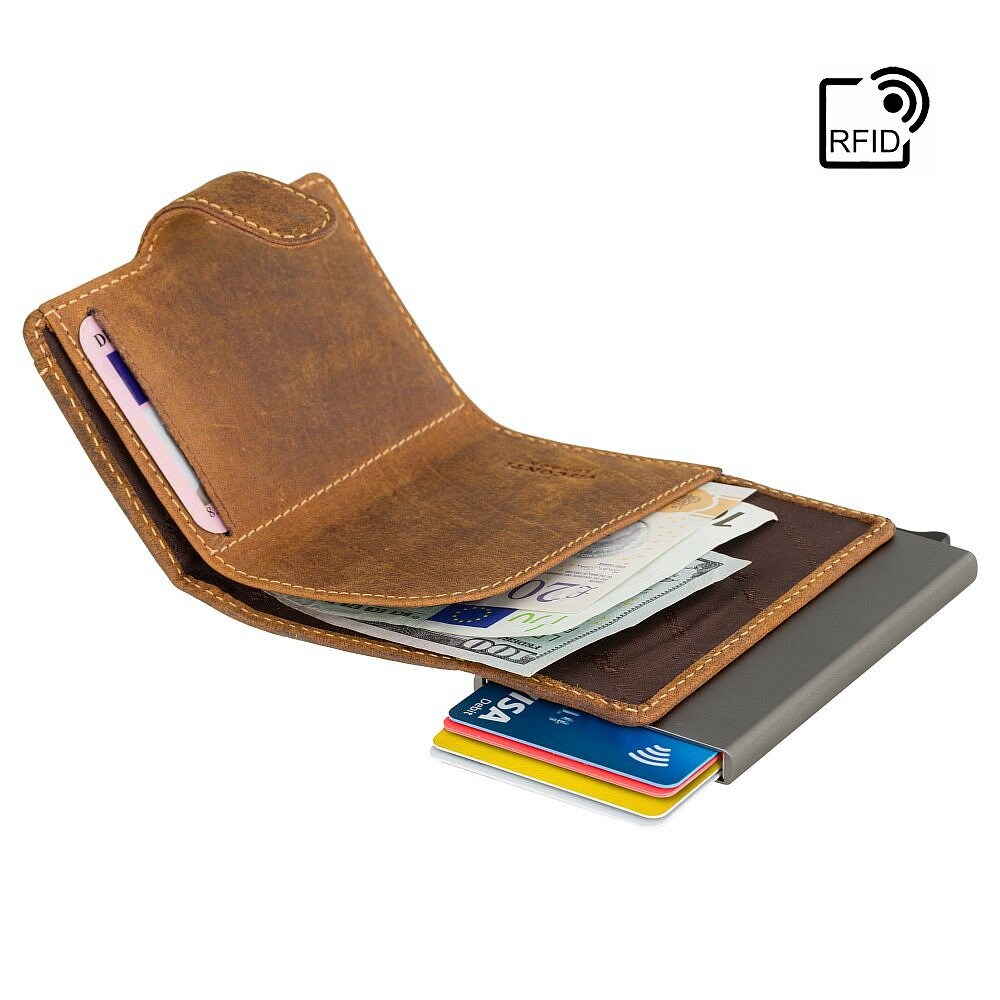 Pop Out Ejector Card Wallet by VISCONTI - Fireblade - RFID Slim Leather ...