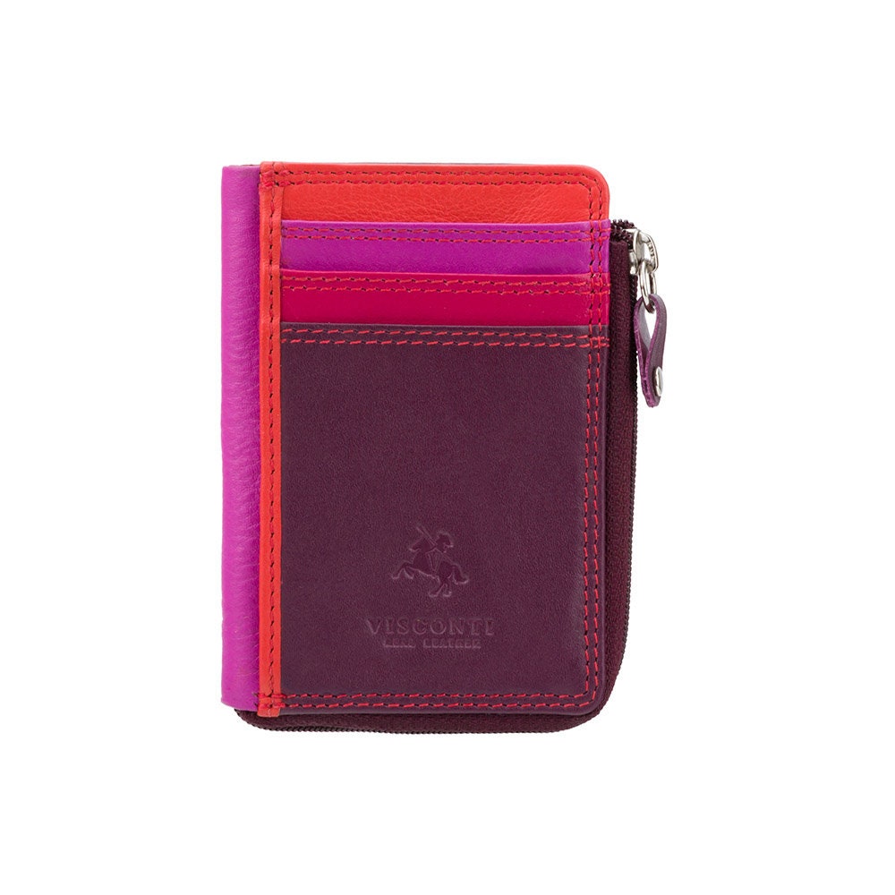 Ladies Purple RFID Card Wallet- Rainbow Collection - Plum - Mini Coin ...