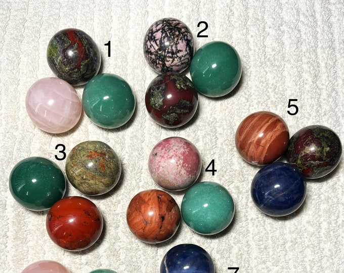 3 Gemstone 35mm Spheres - Set of 3 Pieces - Etsy