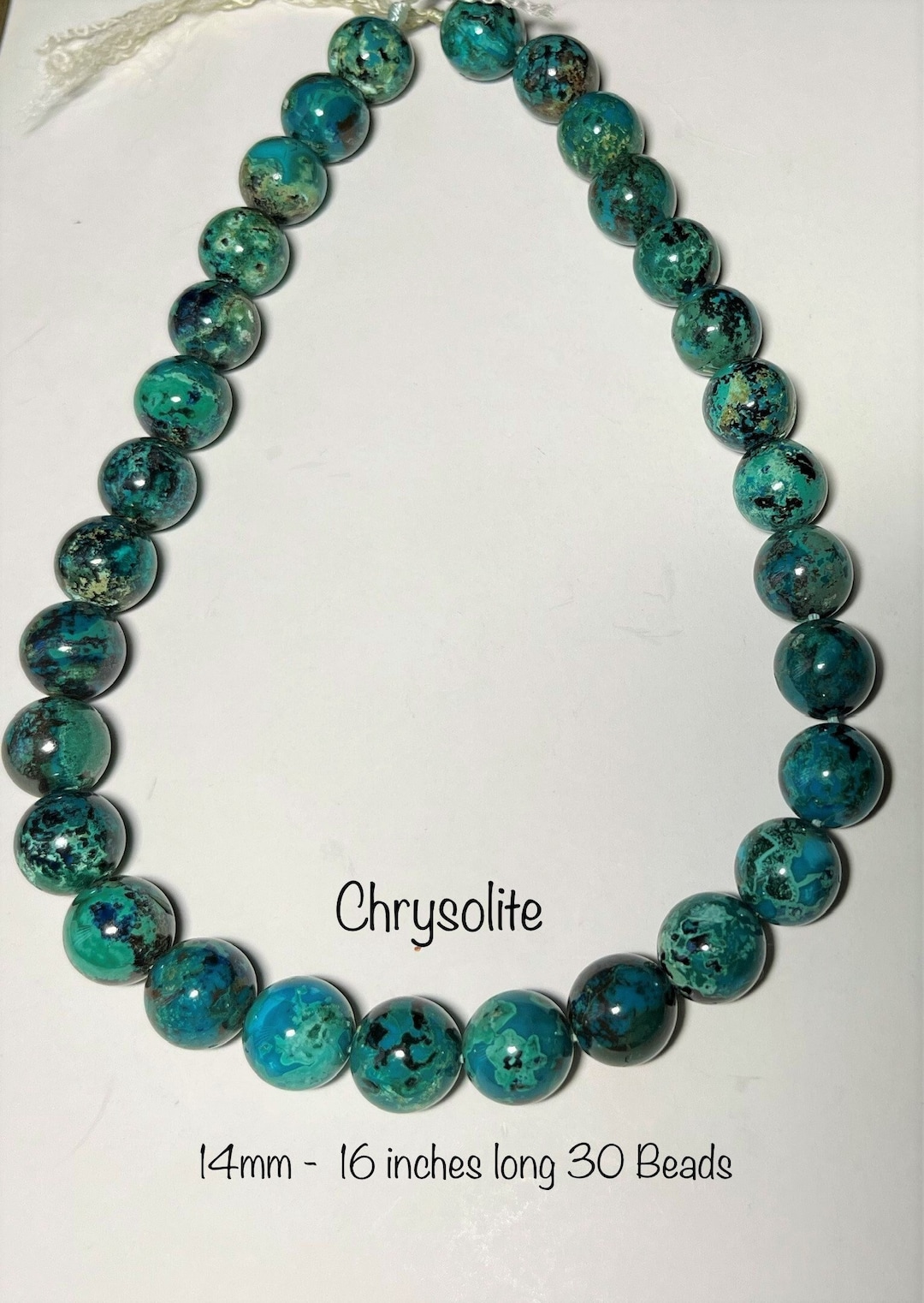 Chrysolite14mm Perfect Round Beads - 16 Inches Long - 30 Beads per ...