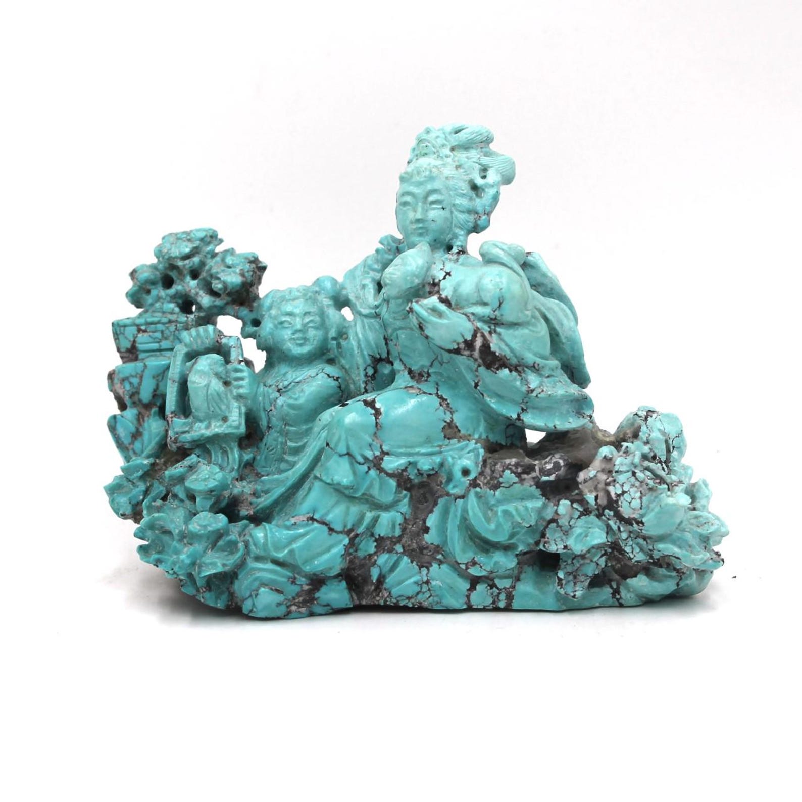 Genuine Chinese Turquoise Vintage Intricate Carving - Rare! - Etsy