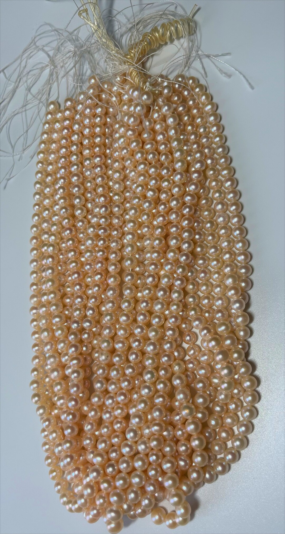 Fresh Water Pearls Round 6mm - Peach Color - Excellent Lustre - Full ...