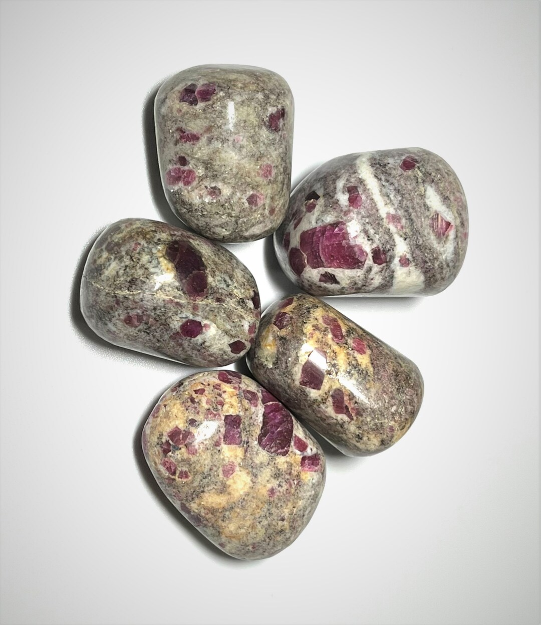 RUBY MATRIX TUMBLESTONES Set of 5 Pieces Natural Gemstone Crystal ...