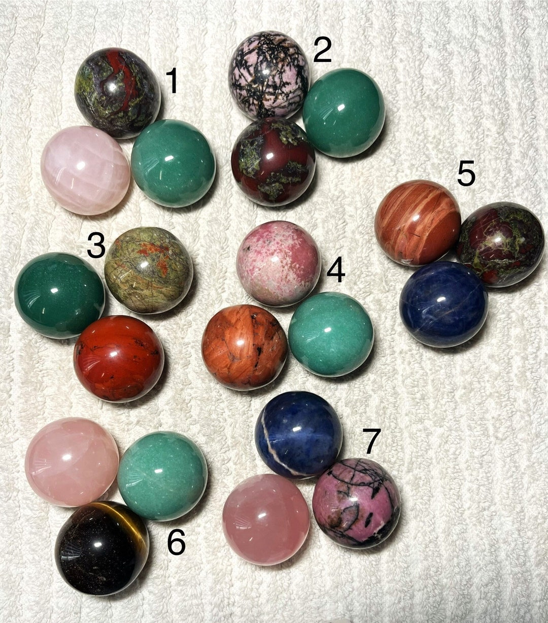 3 Gemstone 35mm Spheres - Set of 3 Pieces - Etsy