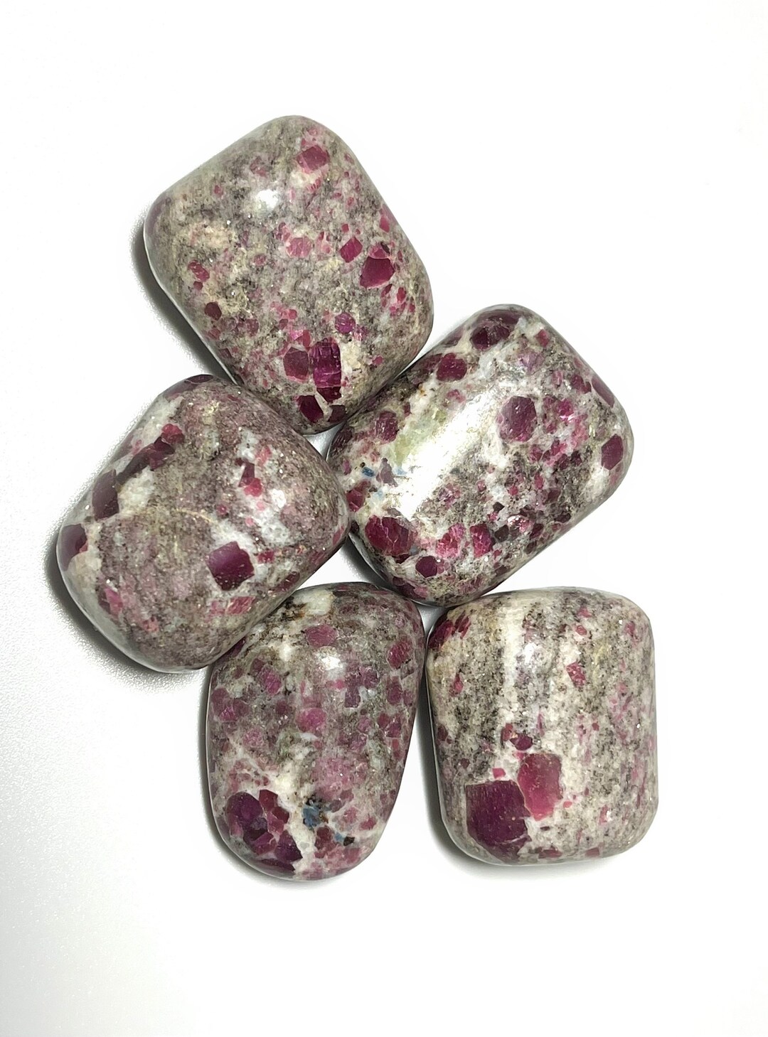RUBY MATRIX TUMBLESTONE Natural Gemstone Crystal Mineral Tumbles ...