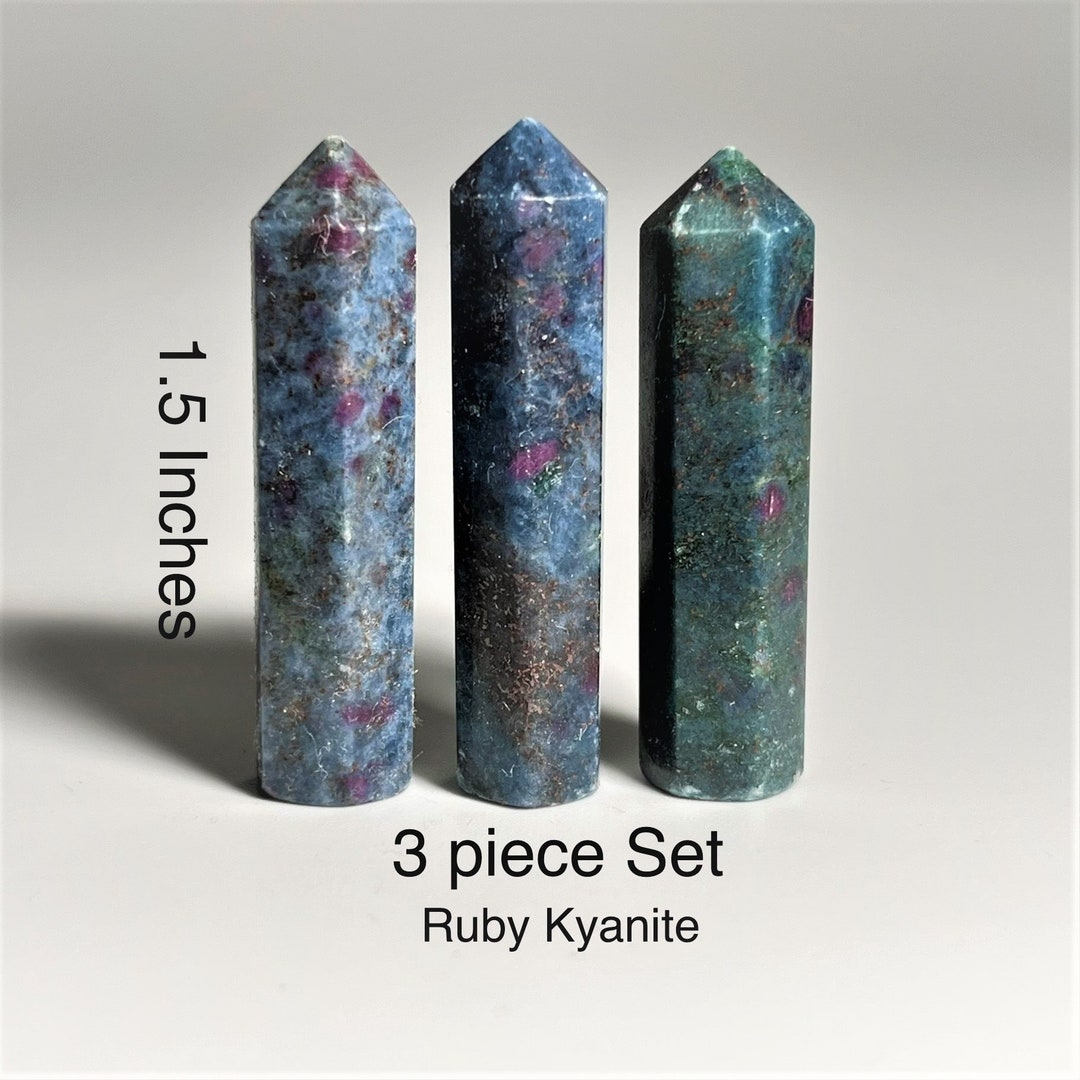 Ruby Kyanite Pencil Point Towers With Excellent Polish and Color. A ...