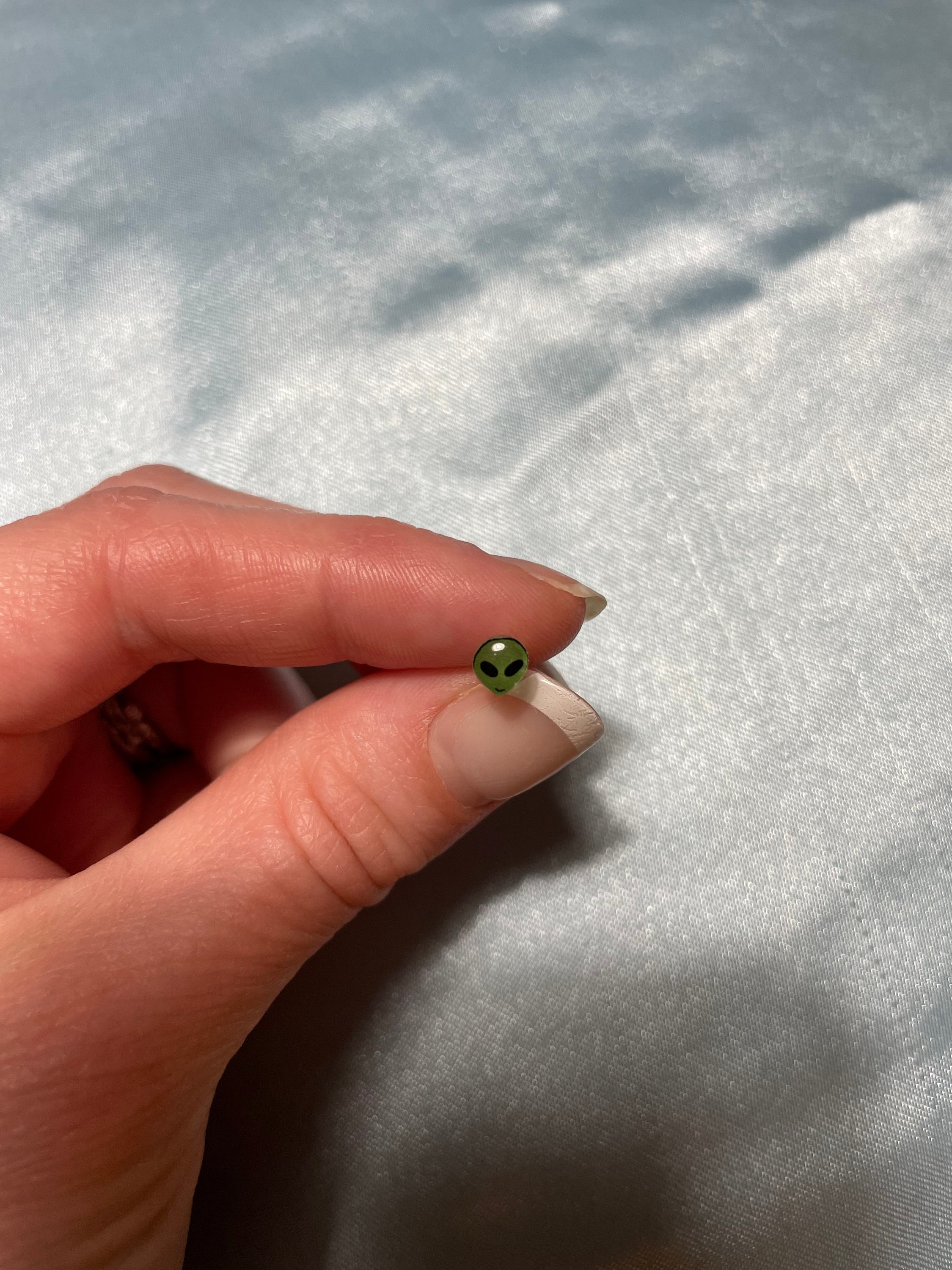 Alien Stud Earrings UFO Flying Saucer Dainty Tiny Science Fiction ...