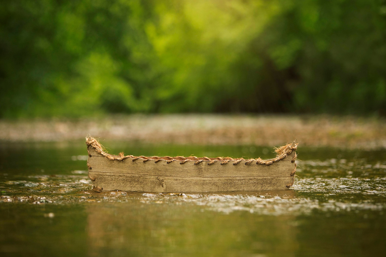 Outdoor Canoe Boat in Creek With Light Leak Digital Background/digital ...