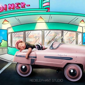 Grease Themed Digital Diner Retro Background/backdrop - Etsy