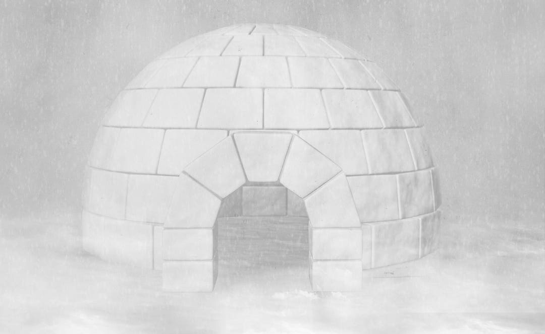 Eskimo in Snow With Igloo Winter Digital Background / Digital Backdrop ...