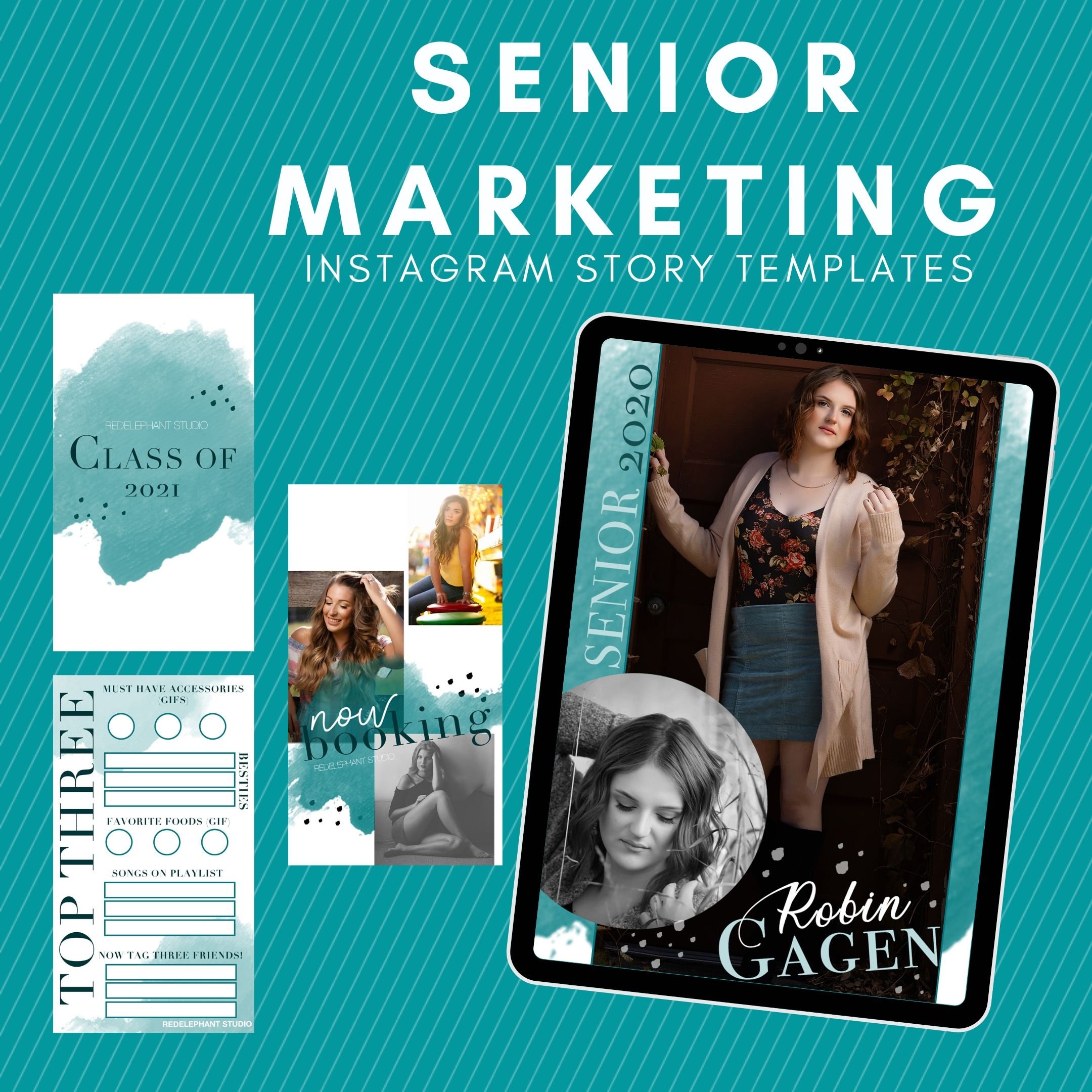 INSTANT DOWNLOAD 4 Pack Senior Instagram Story Marketing Kit | Etsy
