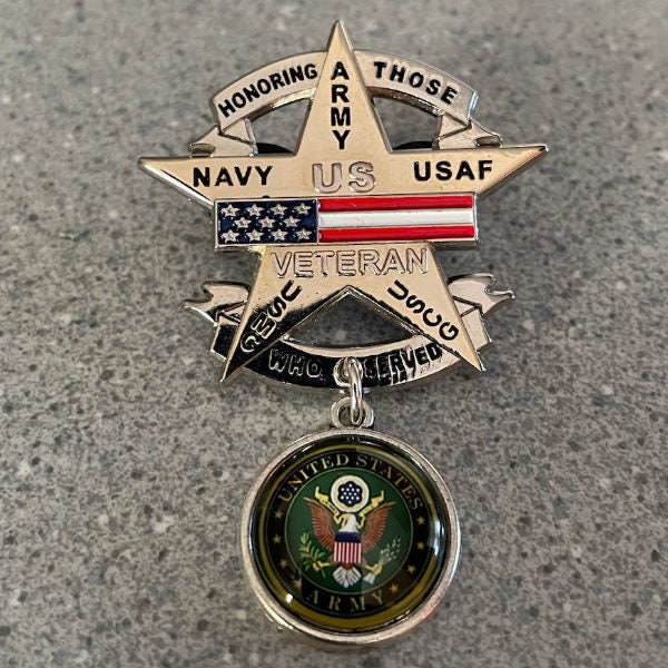 US Army Lapel Pin W/ Charm - Etsy