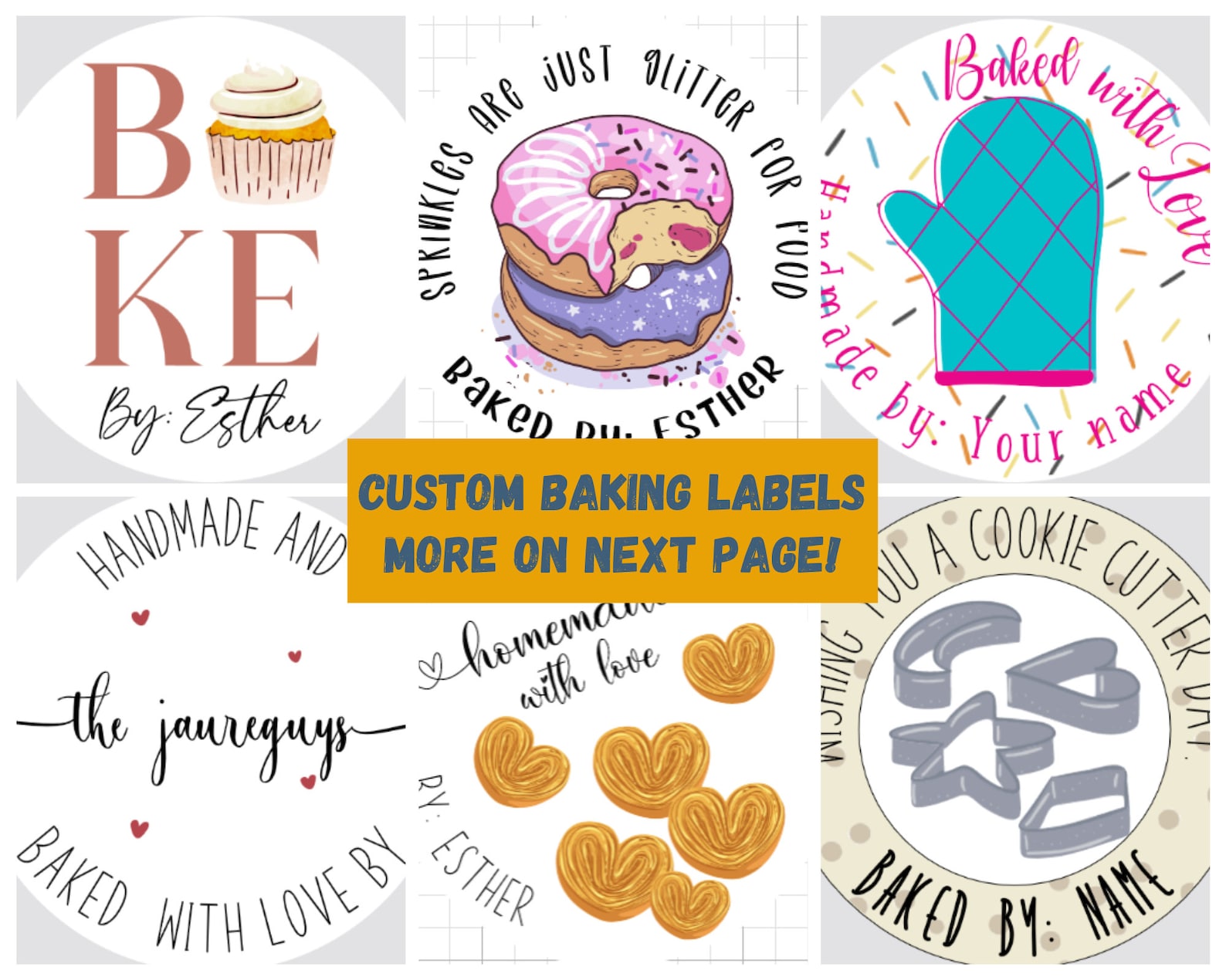Custom Baking Labels, Personalized Baking Stickers, Seals for Homemade ...
