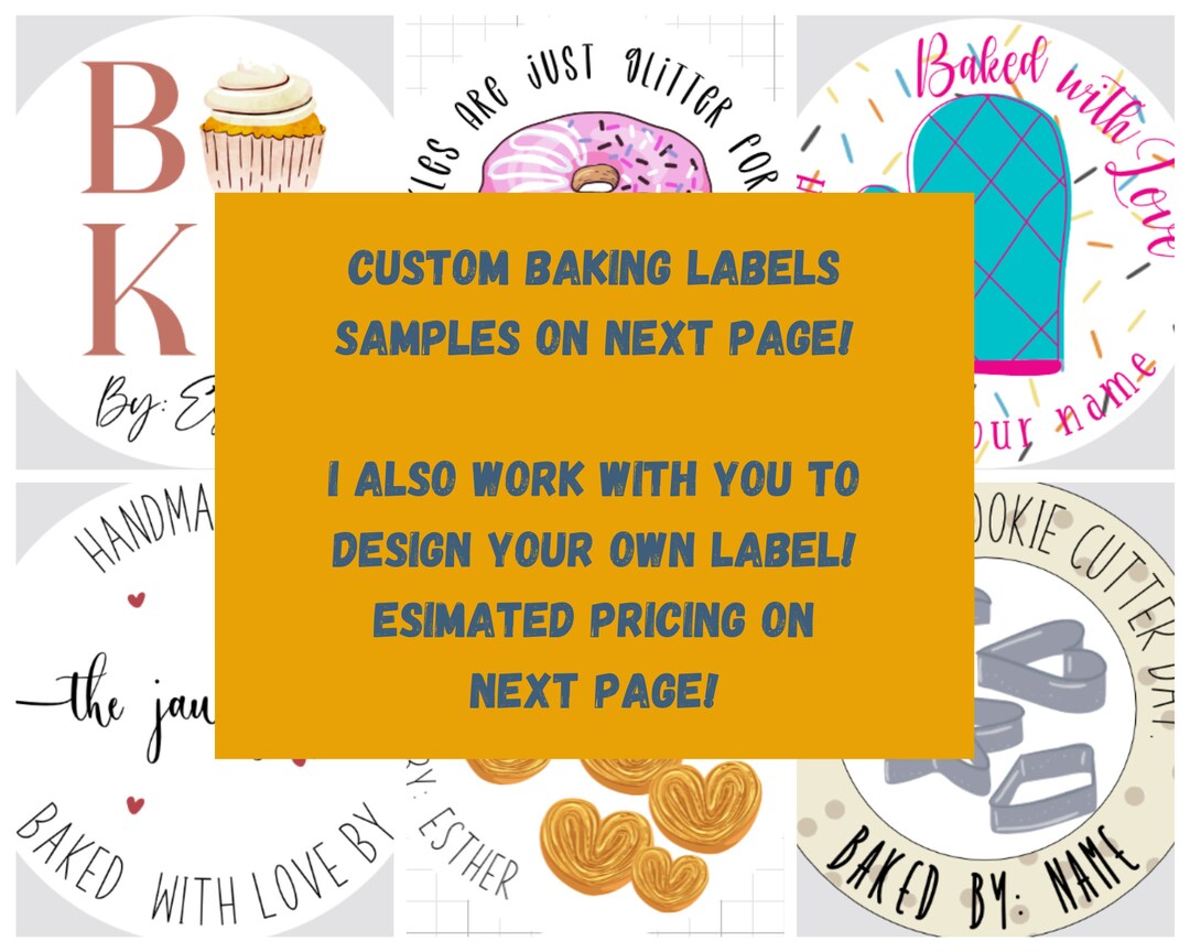Custom Baking Labels, Personalized Baking Stickers, Seals for Homemade ...
