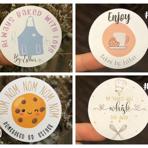 Custom Baking Labels, Personalized Baking Stickers, Seals for Homemade ...