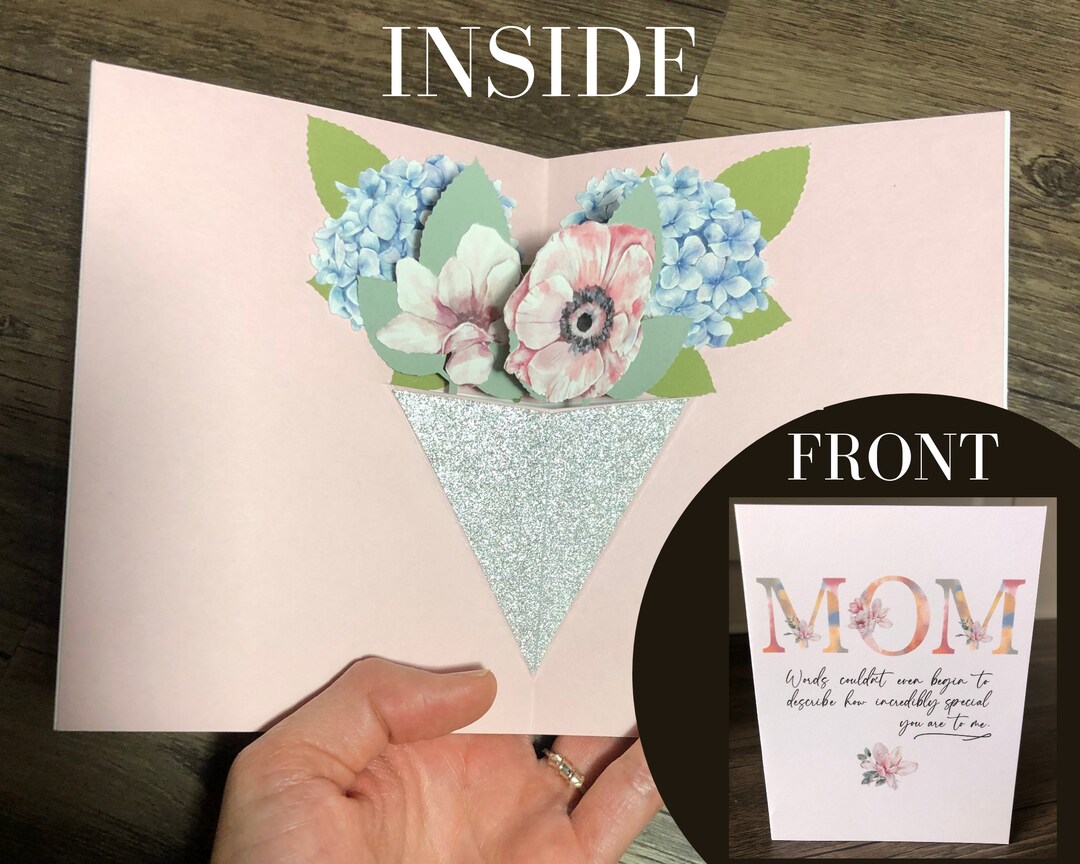 Handmade Pop up Mothers Day Card, Mothers Day Card for Wife, Paper Cut ...