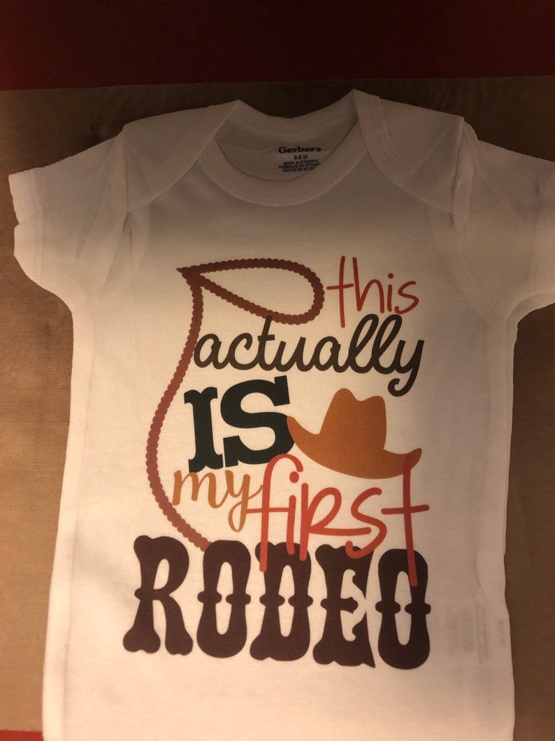This Actually Is My First Rodeo Onesie Cowboy Onesies® | Etsy
