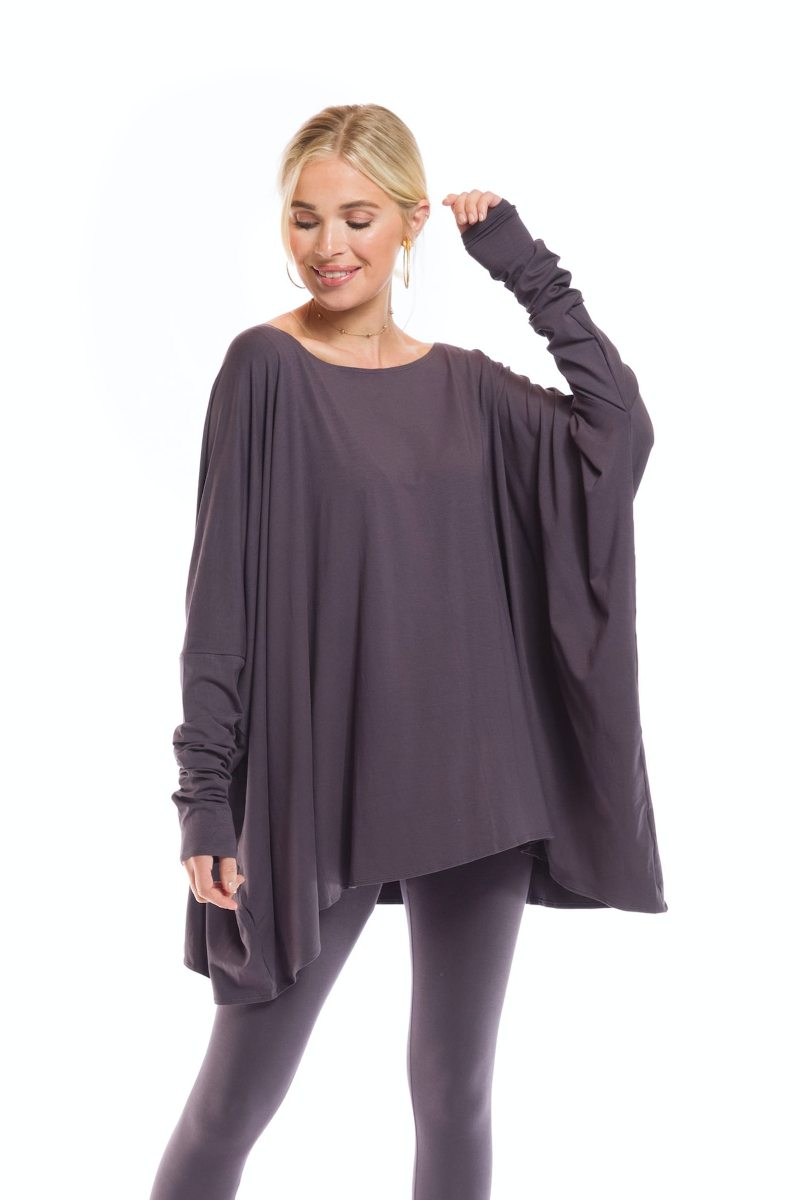 Bamboo Baggy Box Top Charcoal \ Yoga Wear \ Baggy Top \ Lightweight ...