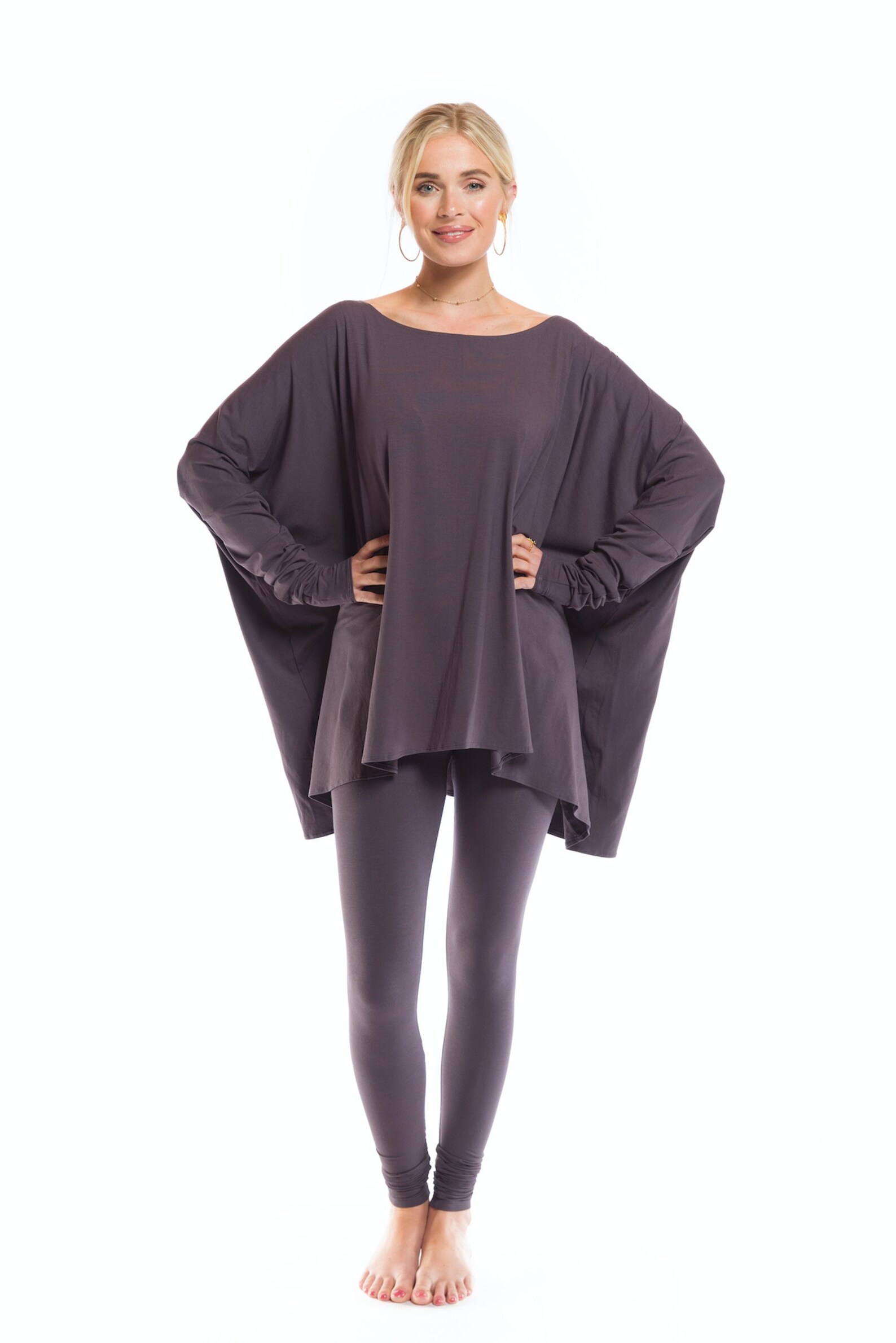 Bamboo Baggy Box Top Charcoal \ Yoga Wear \ Baggy Top \ Lightweight ...