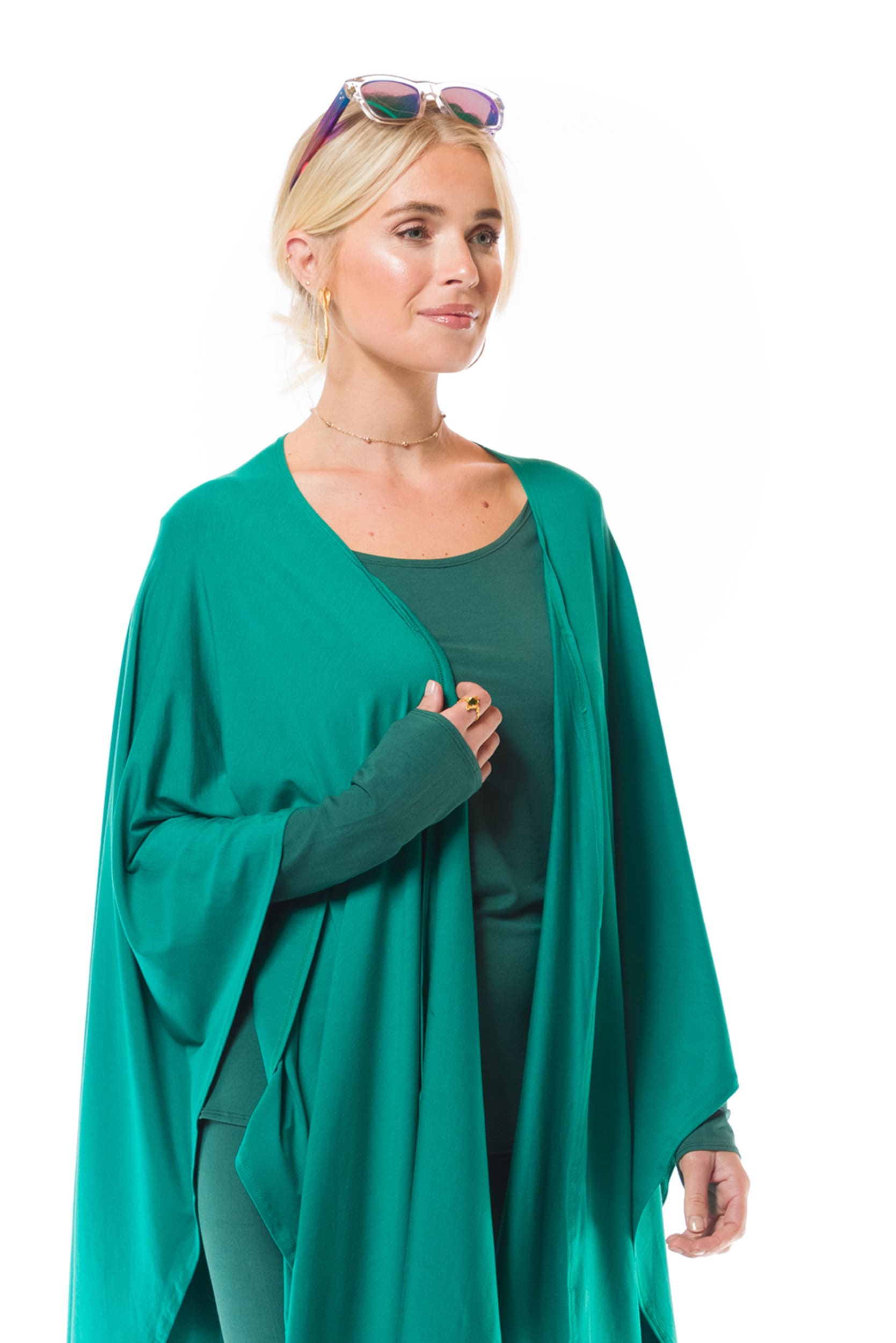 Bamboo Wrap Jade Yoga Wear Wrap Lightweight Kimono Jacket Asymmetric ...