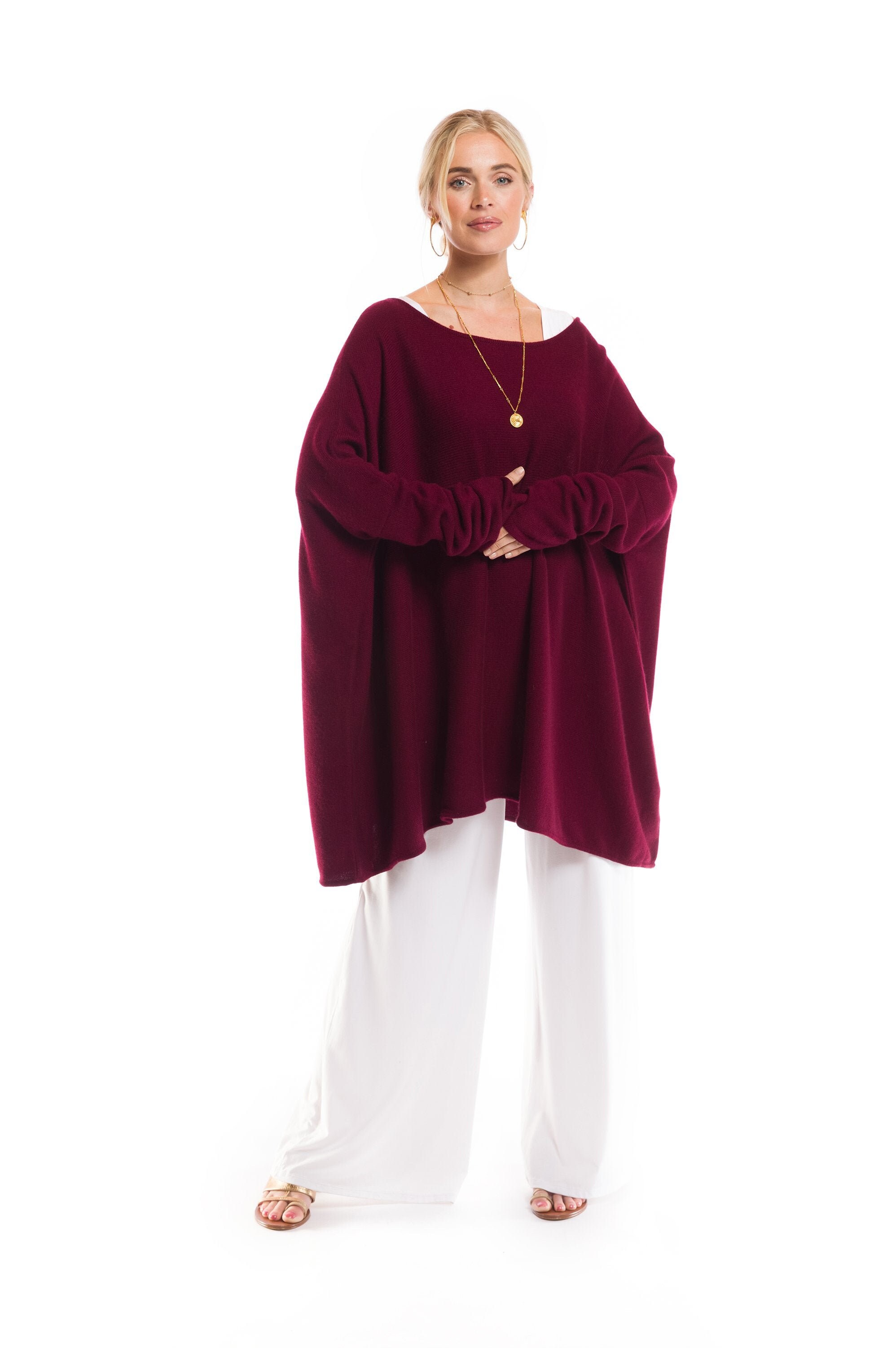 Cashmere Snuggle Box Jumper 4 Ply Burgundy/ Baggy / Tantra / - Etsy UK