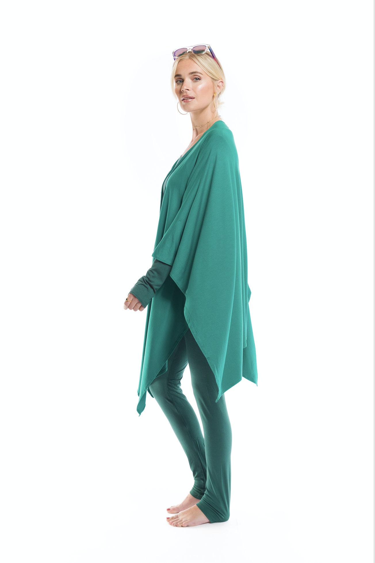 Bamboo Wrap Jade Yoga Wear Wrap Lightweight Kimono Jacket Asymmetric ...