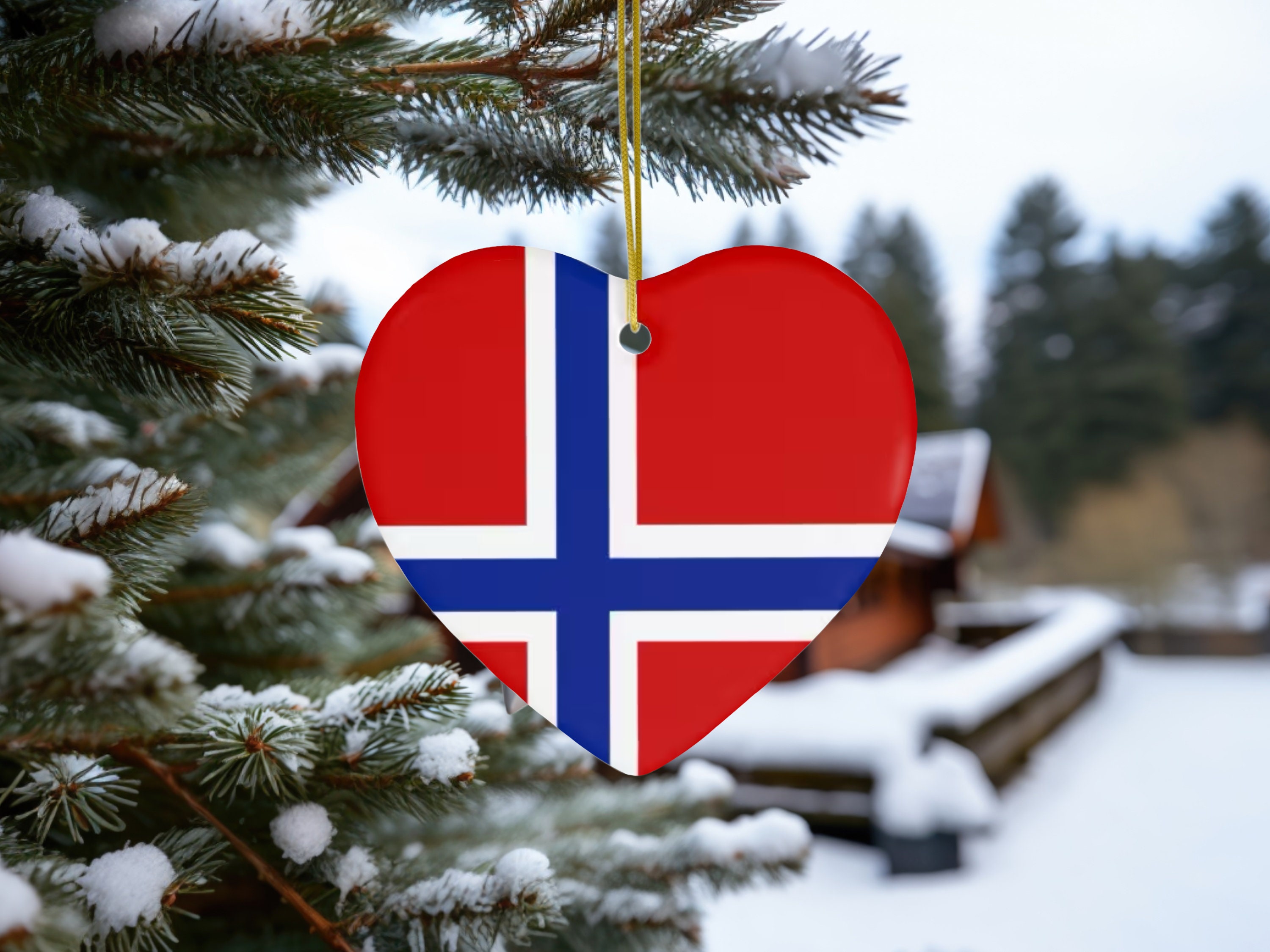 NORWAY Christmas Ornament Heart Shaped Ornament Christmas Scandinavian ...