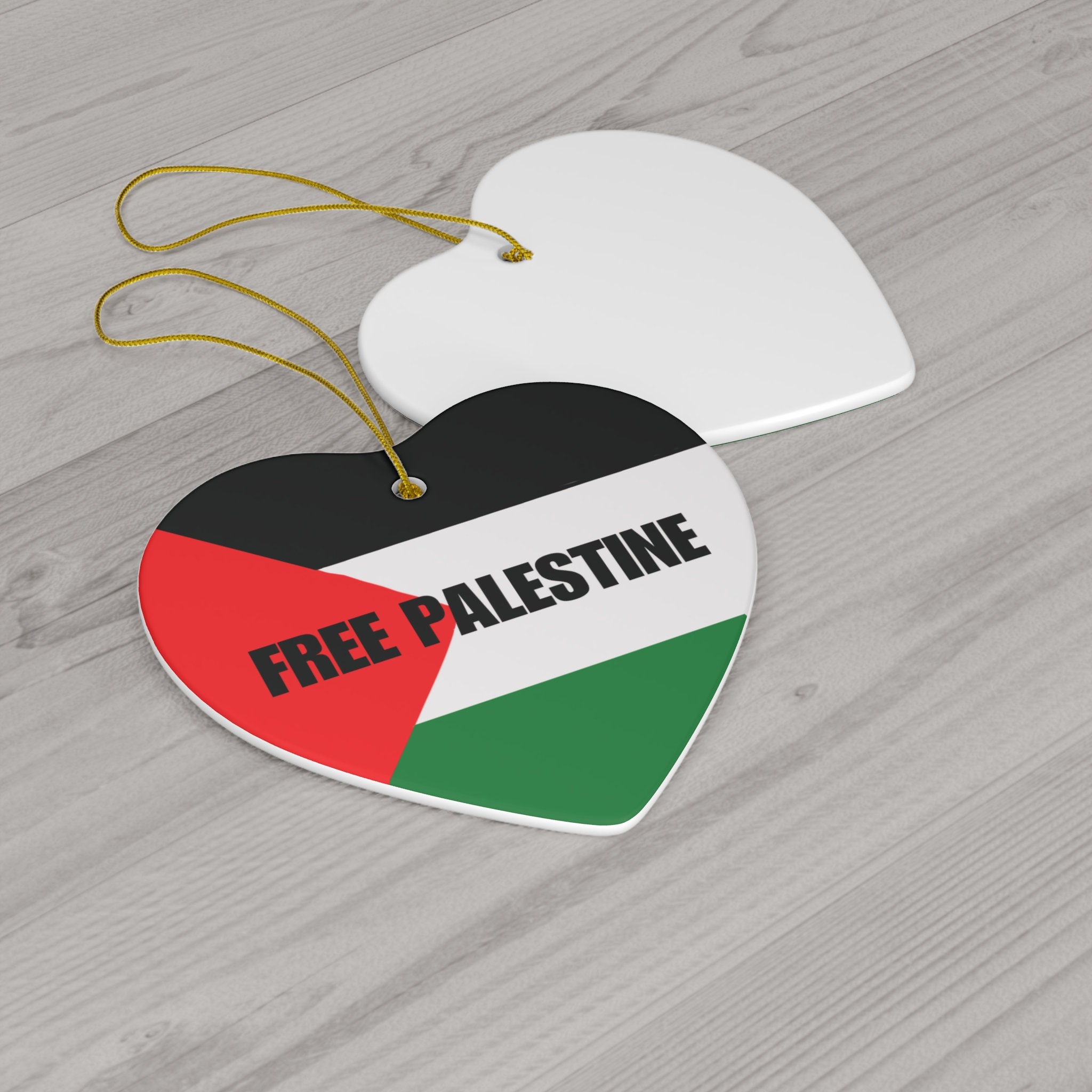 FREE PALESTINE Christmas Ornament Heart Shaped Ornament Palestinian ...