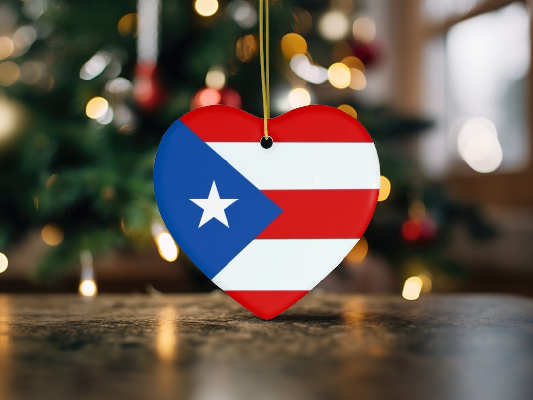 PUERTO RICO Christmas Ornament Heart Shaped Ornament Christmas Tree ...