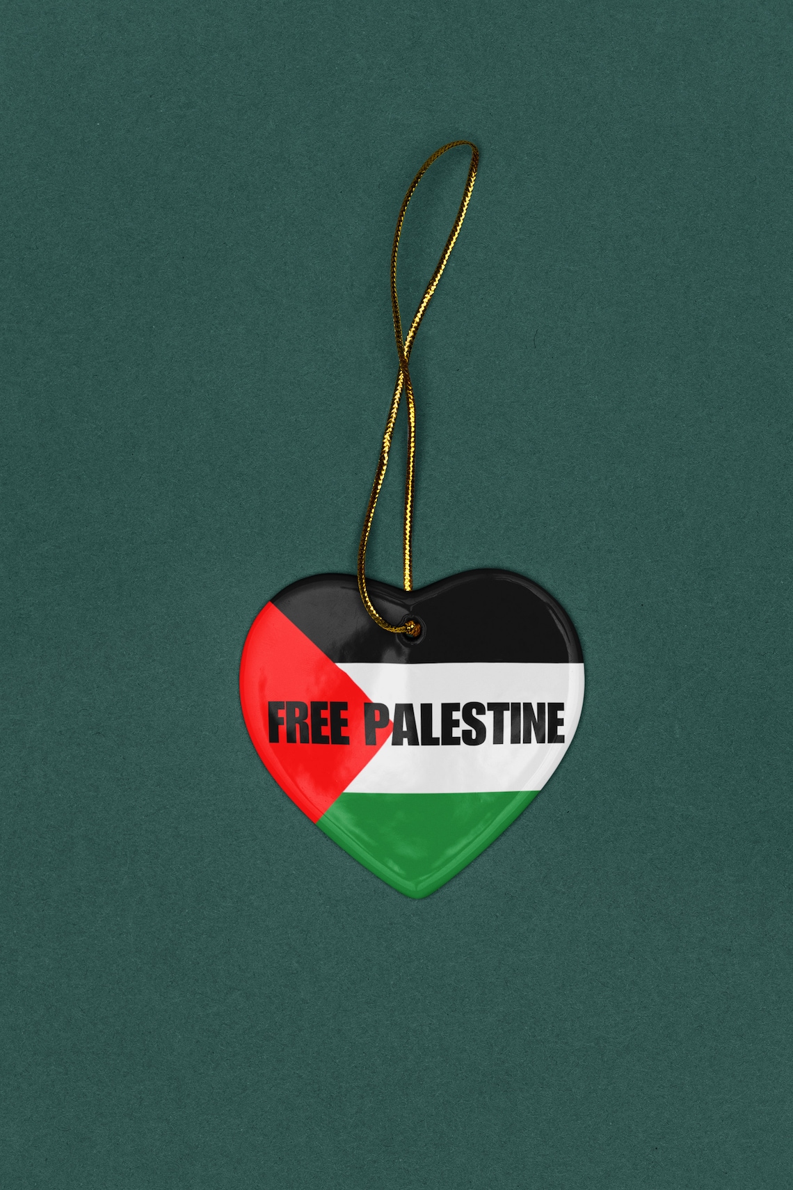 FREE PALESTINE Christmas Ornament Heart Shaped Ornament Palestinian ...