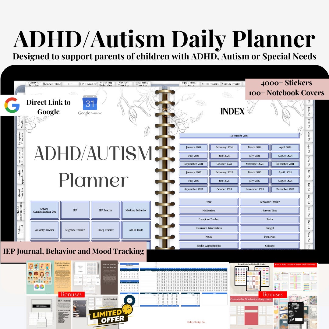 Empowering Parents: 2YEAR 10-23-12-25 Daily/weekly ADHD Autism Digital ...